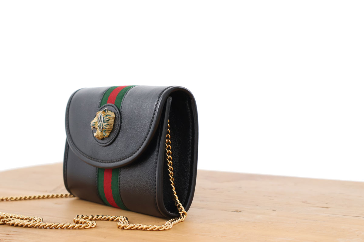 Gucci Rajah Black Slim Flap Bag at Jill's Consignment