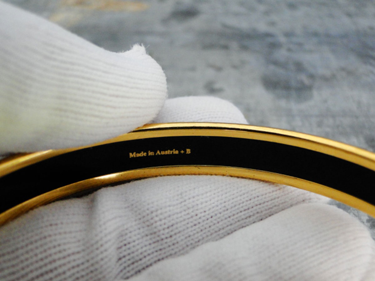 Hermes Blue Enamel Gold Plate COSMOS Bangle